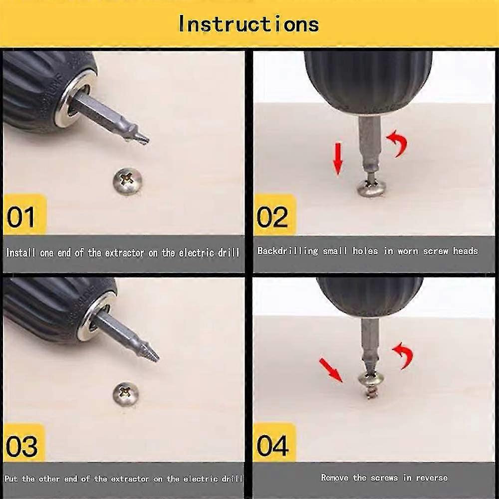 5 Pieces Damaged Screw Extractor Set,single Head Screw Extractor,easily ...