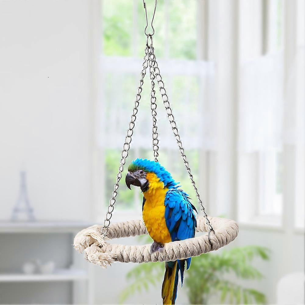Parrot Toy Bird Toy Cotton Rope Swing Stand Climbing Ladder Ring Soft ...