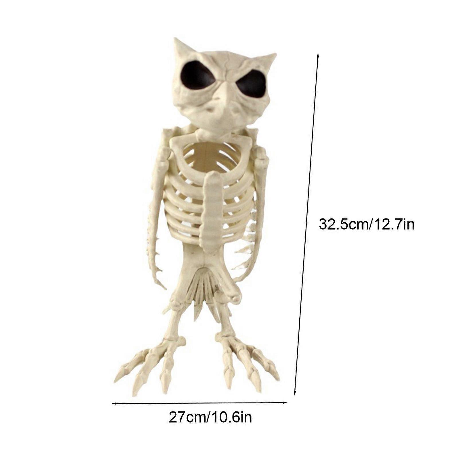 Halloween Skeleton Owl Decoration Realistic 12" Skeleton Animal Figure ...