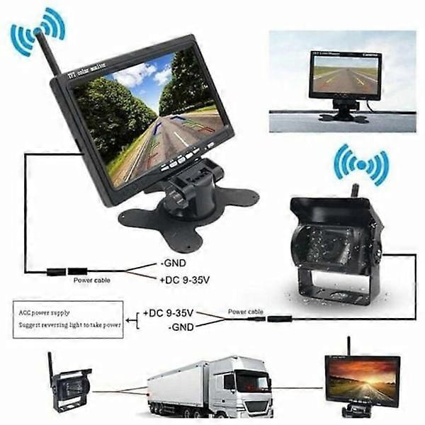 Wireless Vehicle Reversing Camera 7 Inch LCD Screen for Truck Bus RV ...
