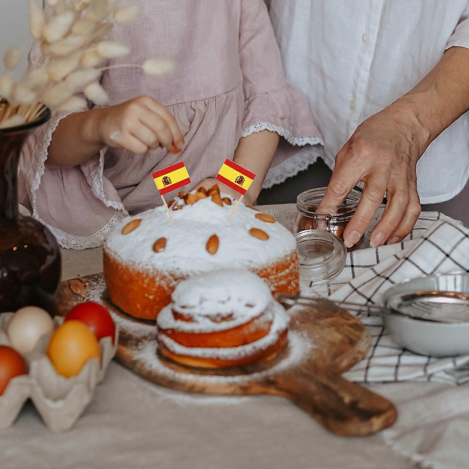 100pcs Wooden Flag Toothpicks National Day Decoration Cupcake Toppers ...