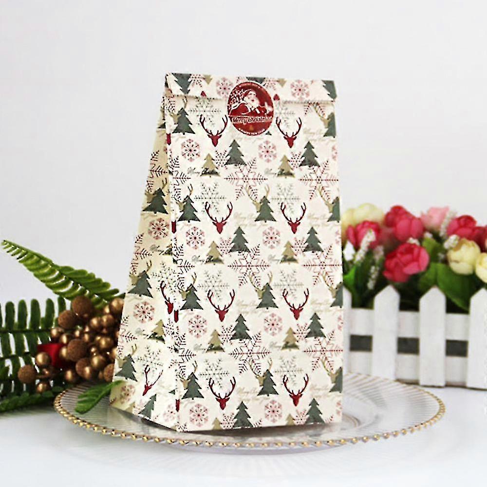 Christmas 24 Piece Set Kraft Paper Bags Colorful Gift Bags Christmas ...