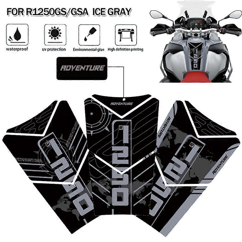 Motorcycle Fuel Gas Tank Protector Decals ICE GRAY Tank Pad Stickers ...