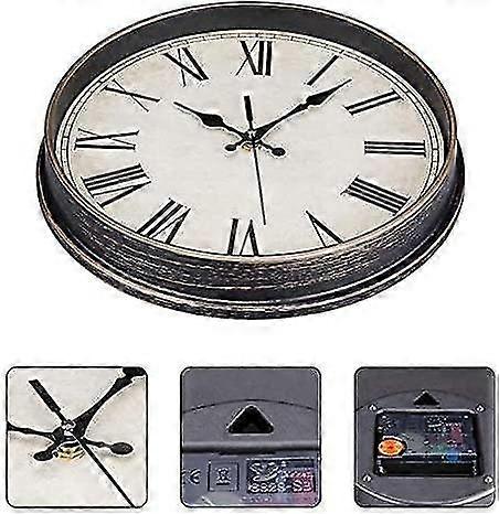 Modern Silent Quartz Wall Clock 30cm Battery Operated With Roman ...