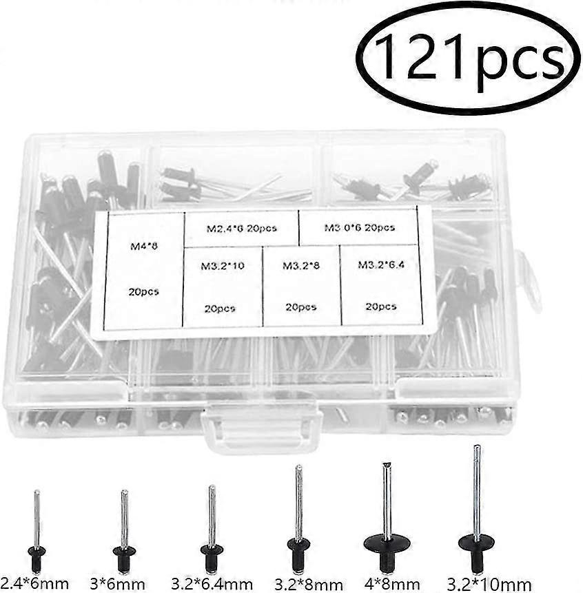 120 Pieces Black Rivet Pop Rivet Aluminum Blind Rivets Aluminum Flange ...