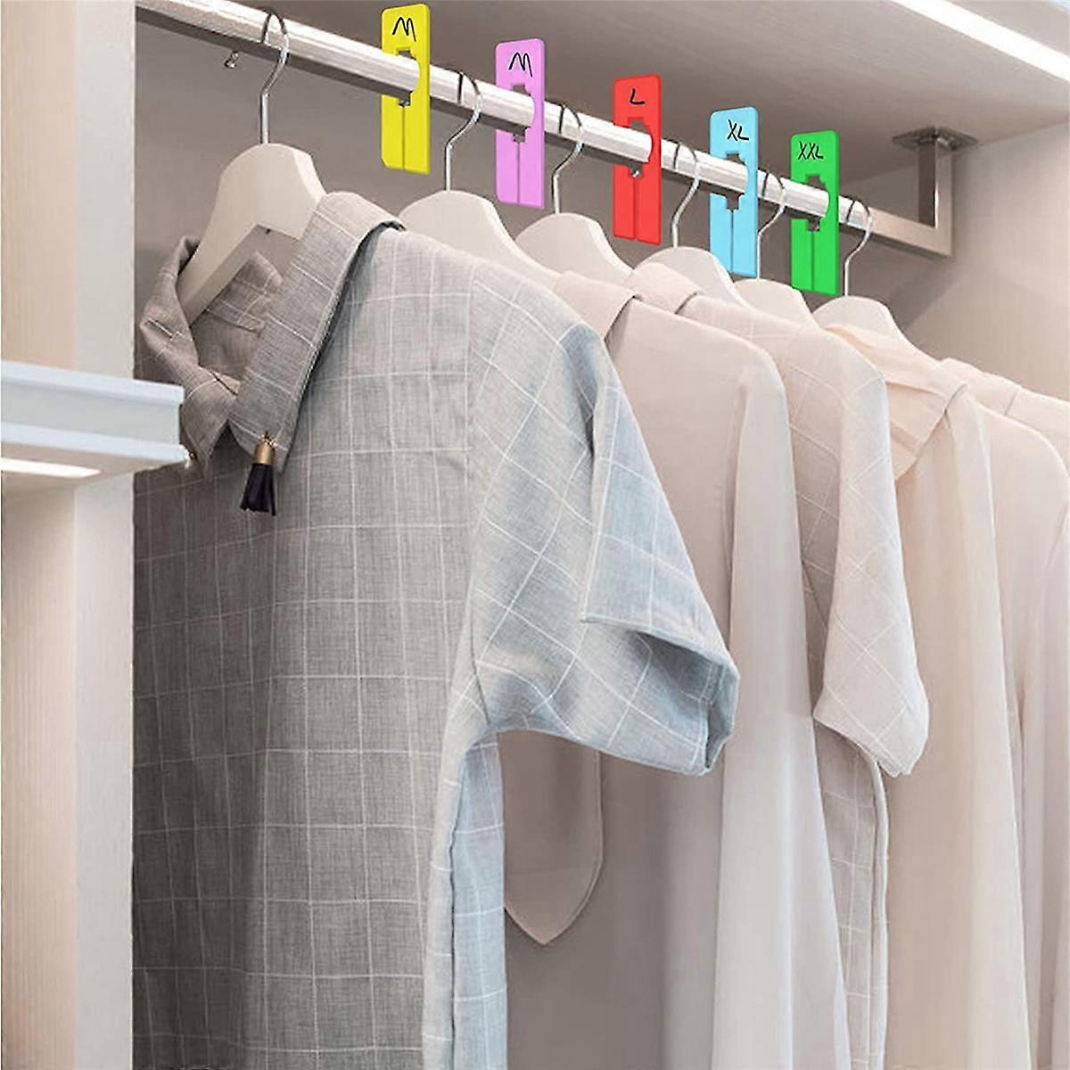 60 PCS Closet Rack Dividers,6 Colors Rectangular Clothing Hanger ...