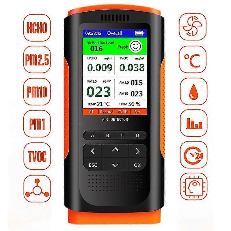 9 In 1 Air Quality Monitor Pm2.5 Meter Portable Lcd Display ...
