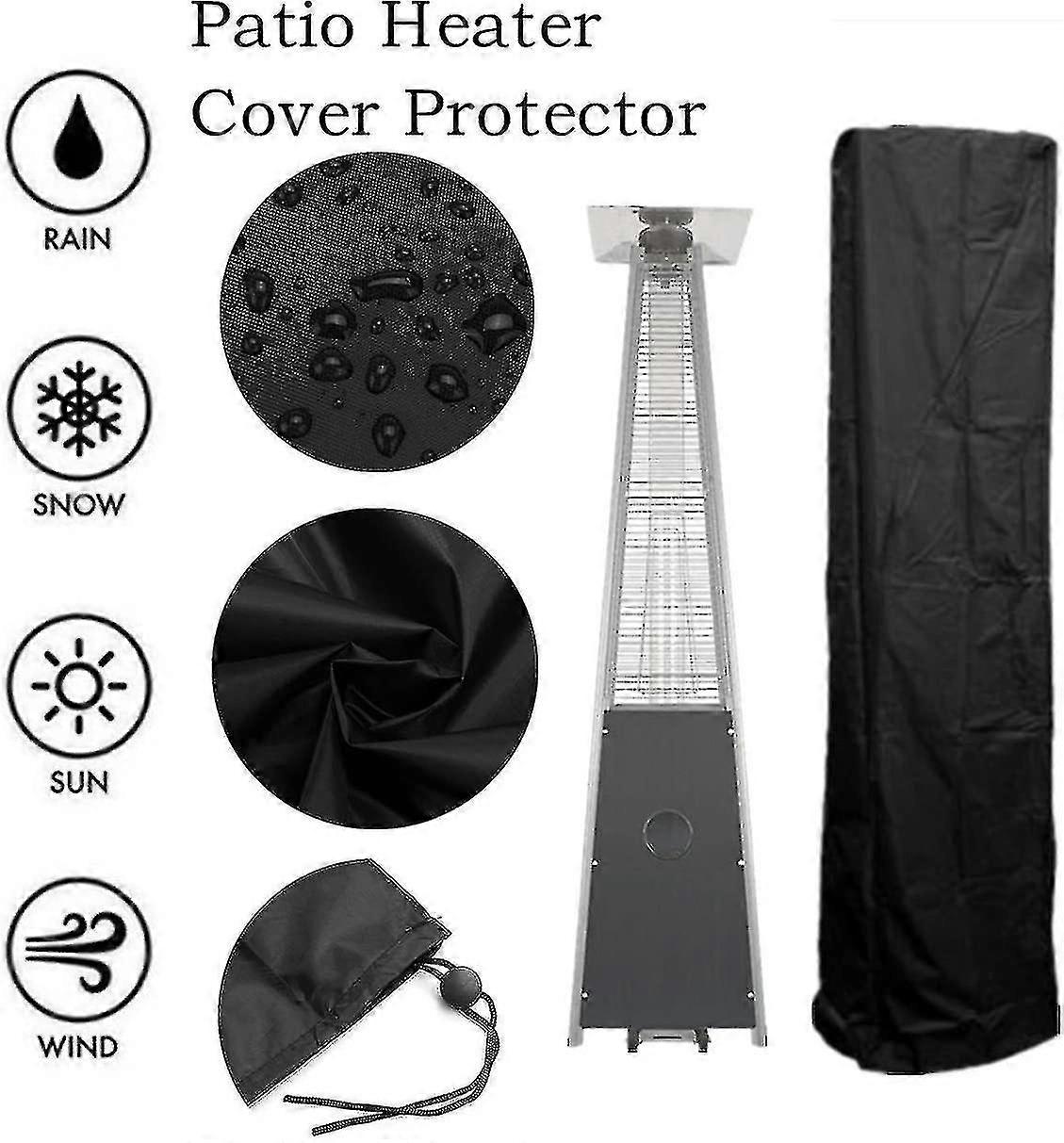 Heavy Duty Glass Tube Heater Cover - Waterproof Square Standing Patio ...