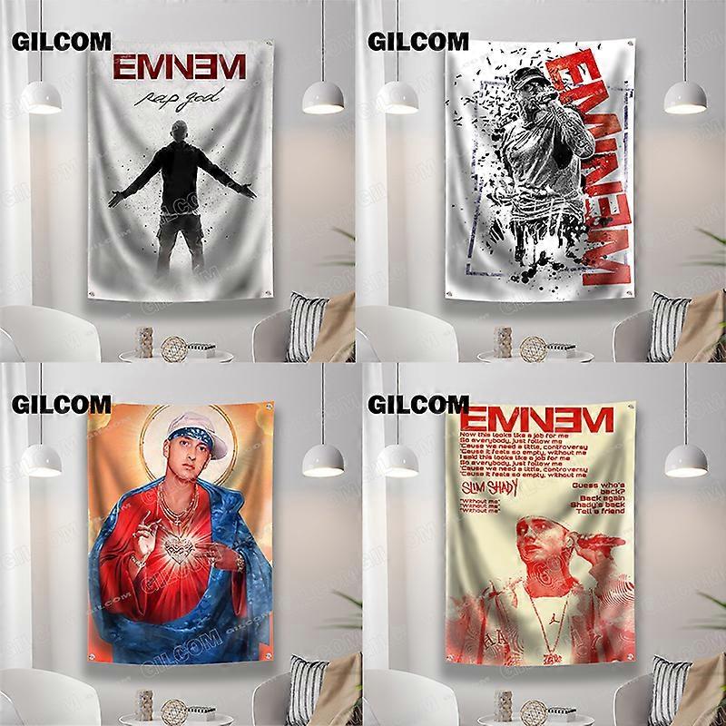 Eminem Flags Banner Famous American Hip Hop Rapper Classic Tapestry ...