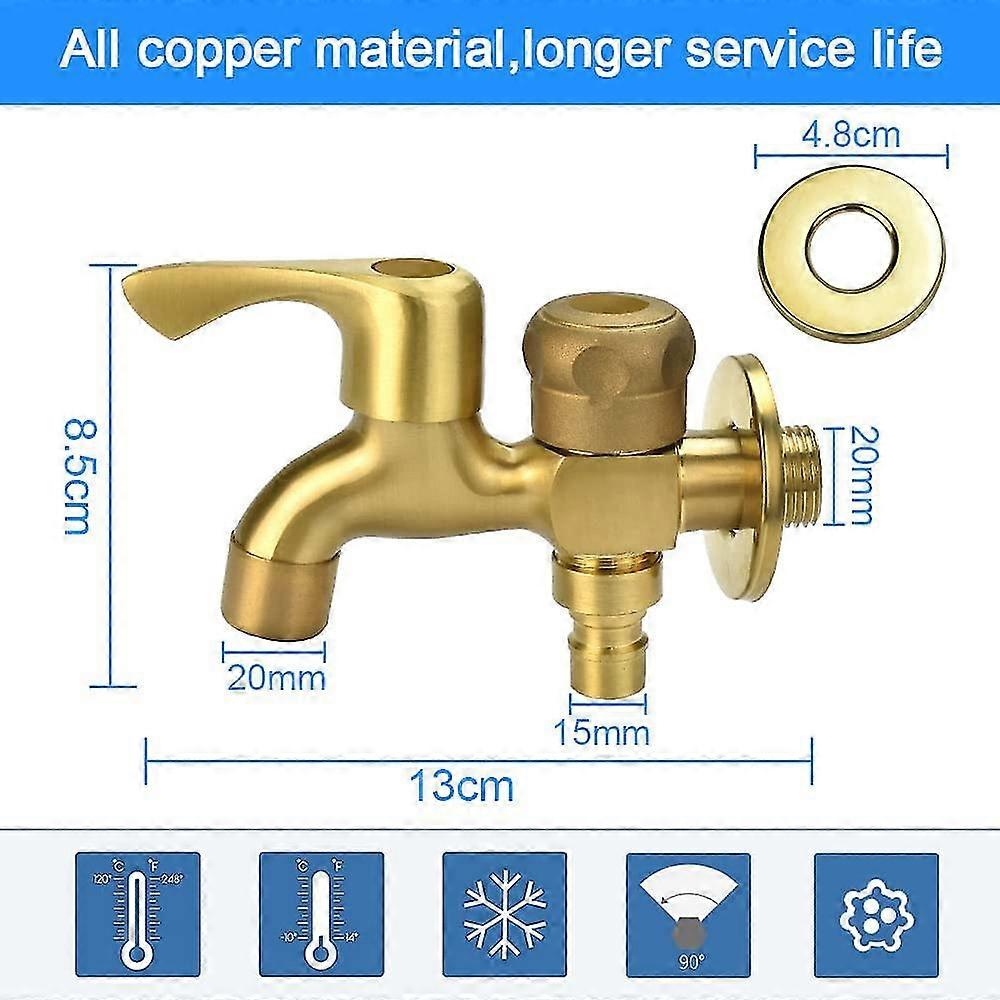 Brass Hose End Tap Outdoor Anywhere Garden Tap Garden Brass Water Bib ...