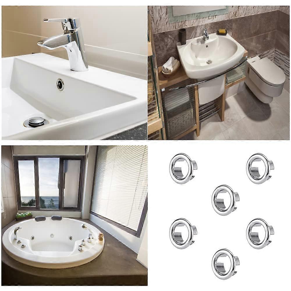 Sink Overflow Ring, Pack of 6 Universal Sink Overflow Cover, Sinking ...