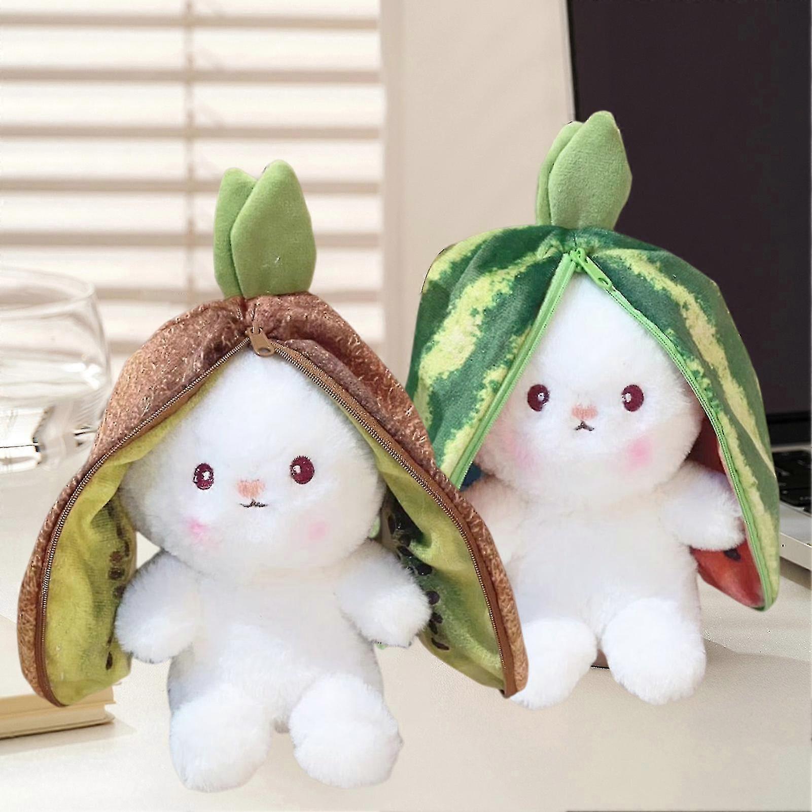 18cm Rabbit Plush Toy with Zipper Watermelon Pineapple Kiwi Fruit ...