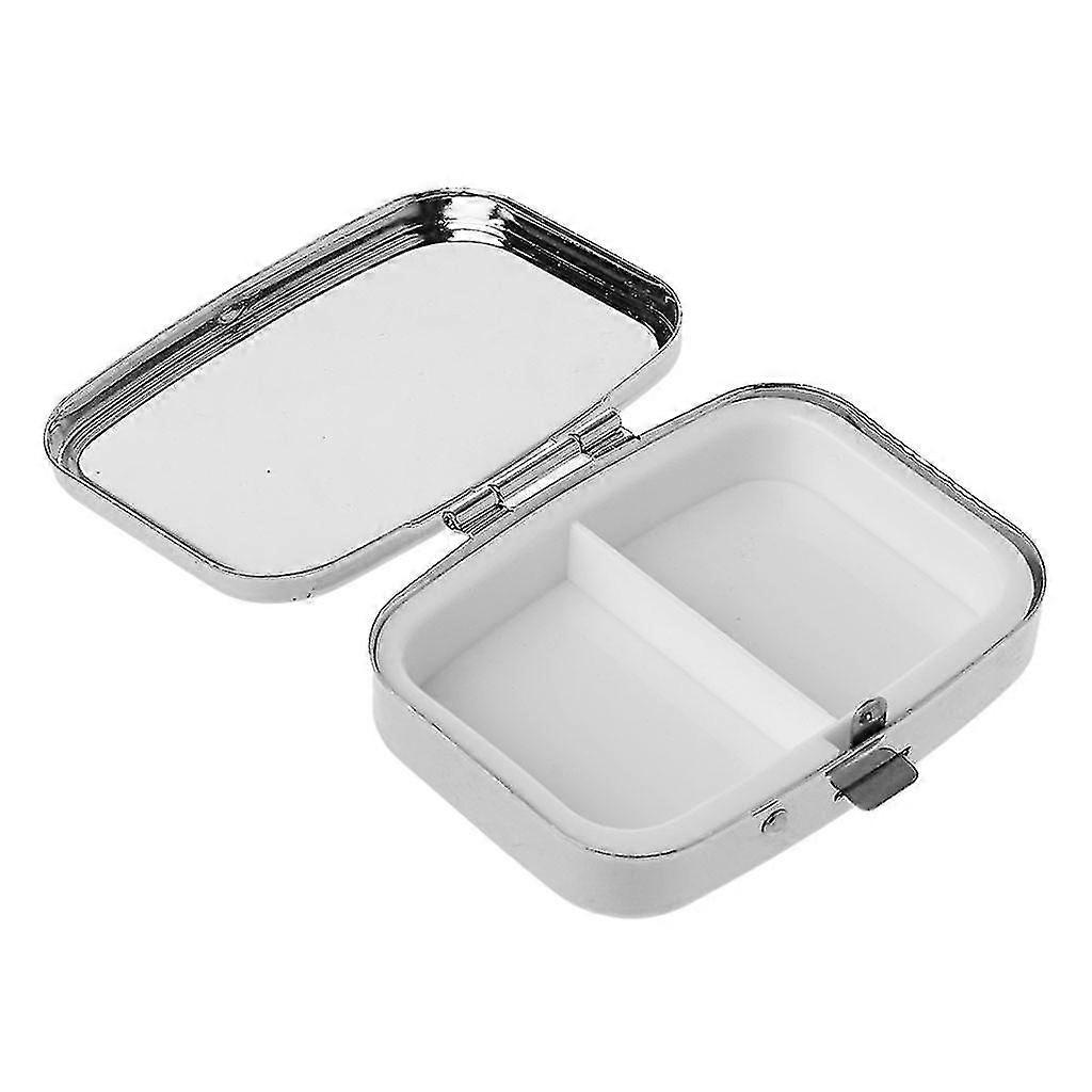 5.6x4.2cm Rectangle Shape Stainless Steel Mini Pill Case Solid Color ...