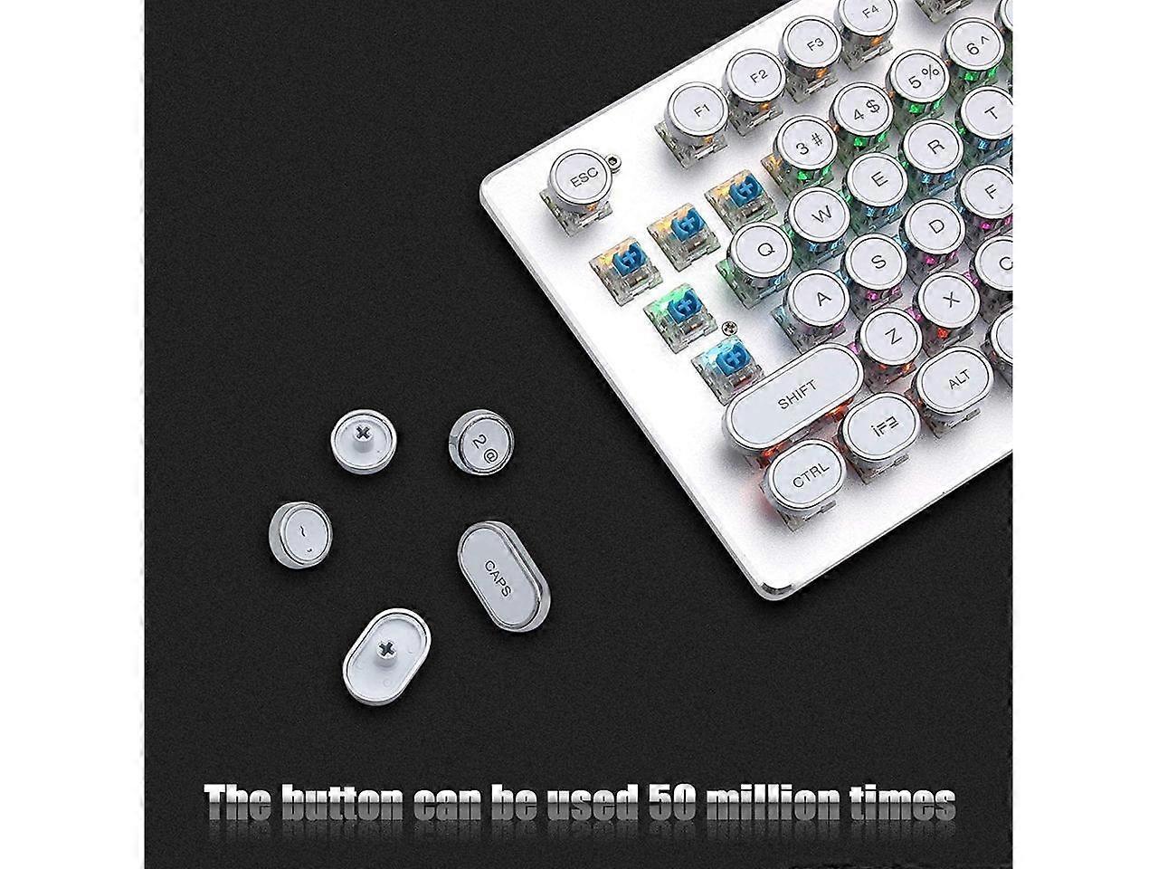 Mechanical Gaming Keyboard Typewriter Rainbow RGB Backlit Keyboard 104 ...