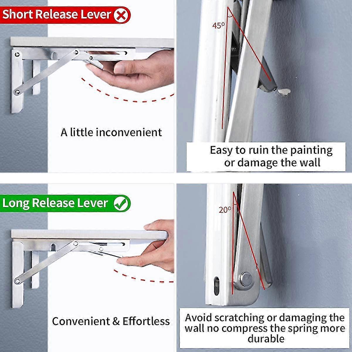 For 300mm Folding Shelf Bracket: Stainless Steel Wall Mount Bracket ...