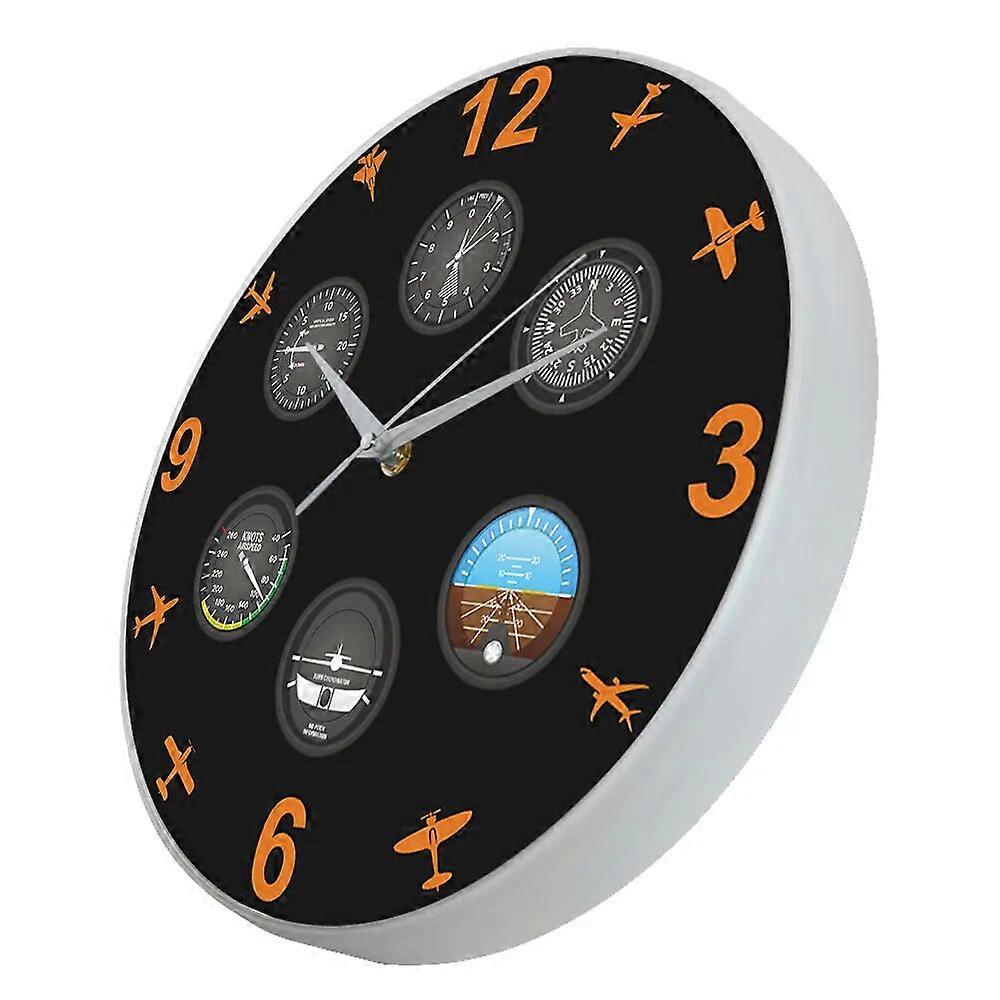 Flight Instrument with Military Aircrafts Modern Wall Clock Aviator ...