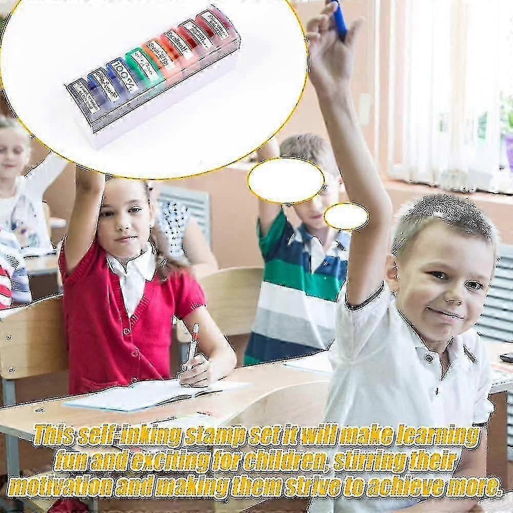 18pcs Teacher Stamps For Classroom, Self-inking Motivational Grading ...