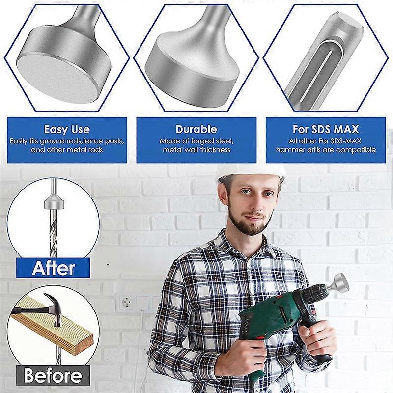 SDS-Plus T Post Ground Rod Driver, Drill Bit Driver Hammer Drill Rod ...