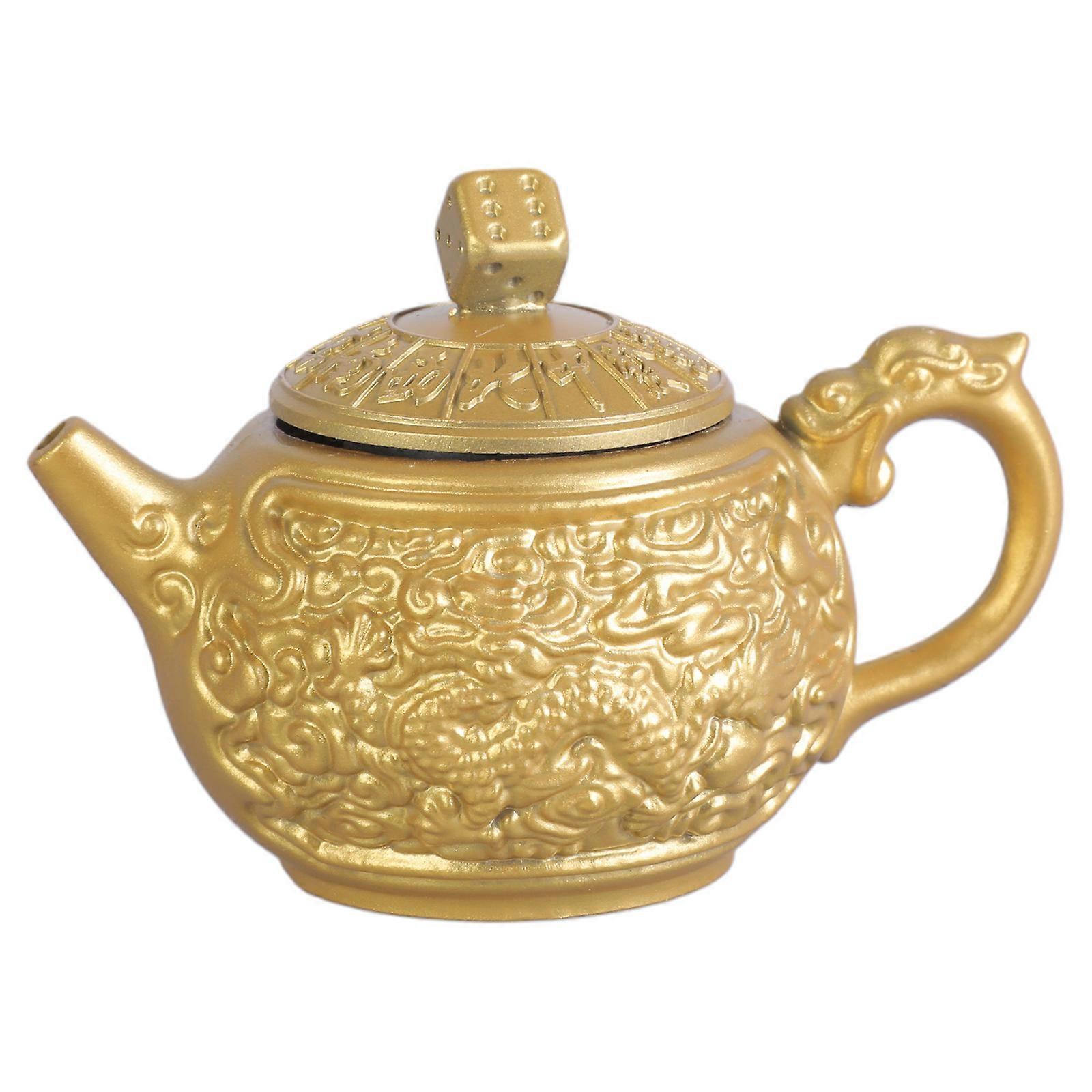 Golden Chinese Sailing Ship Bucket Miniatures Sculpture Metal Wealth ...