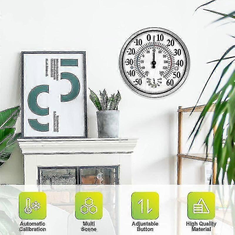 12" Outdoor Thermometer - Large Digits Wireless Indoor Outdoor ...