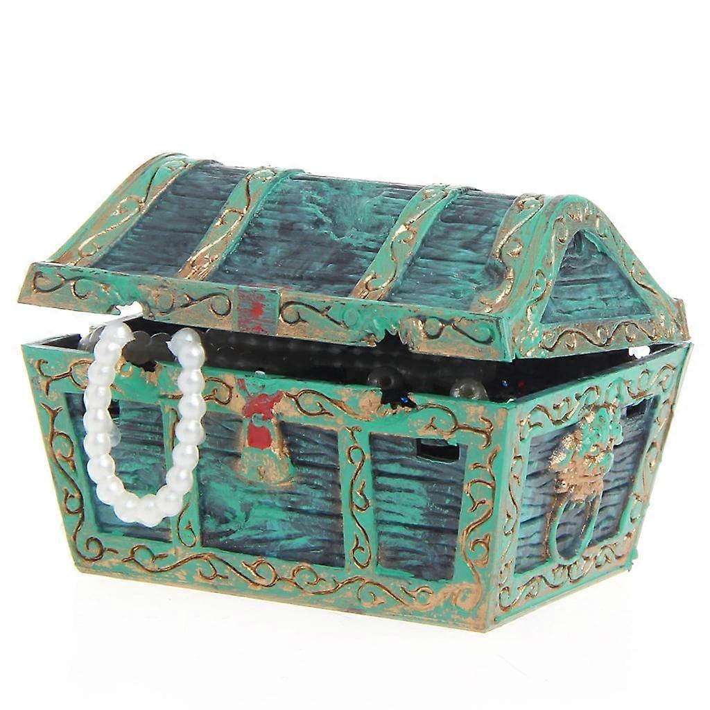 JUNTEX Aquarium Decorations Resin Treasure Chest Small Fortune Box Fish ...