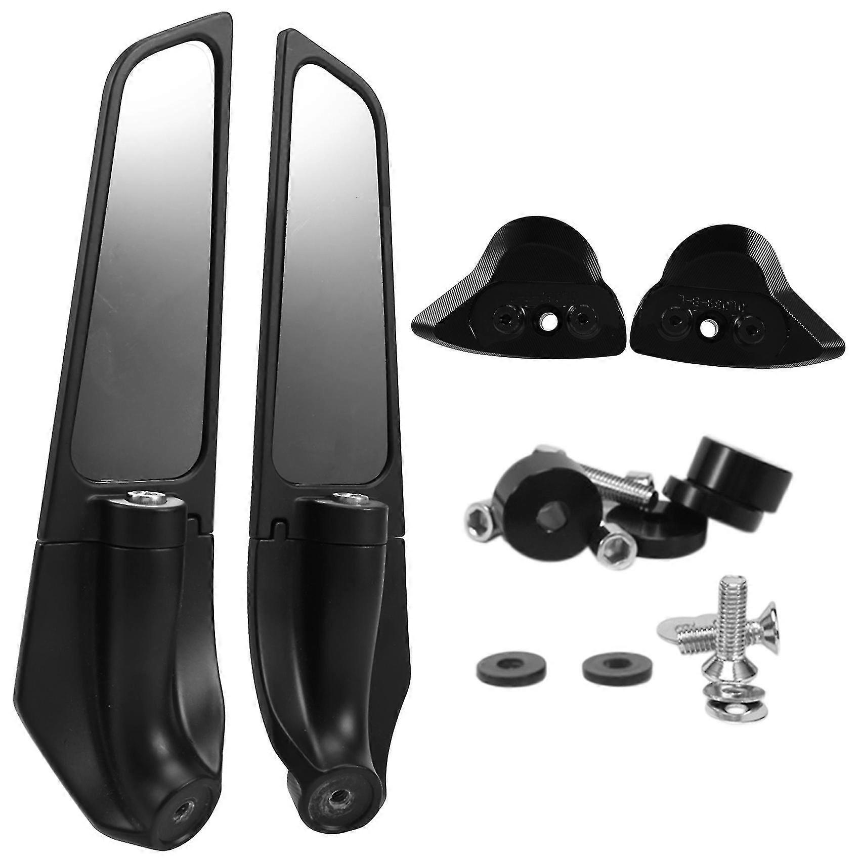 Motorcycle Rearview Wind Wing Adjustable Rotating Side Mirror Winglet ...