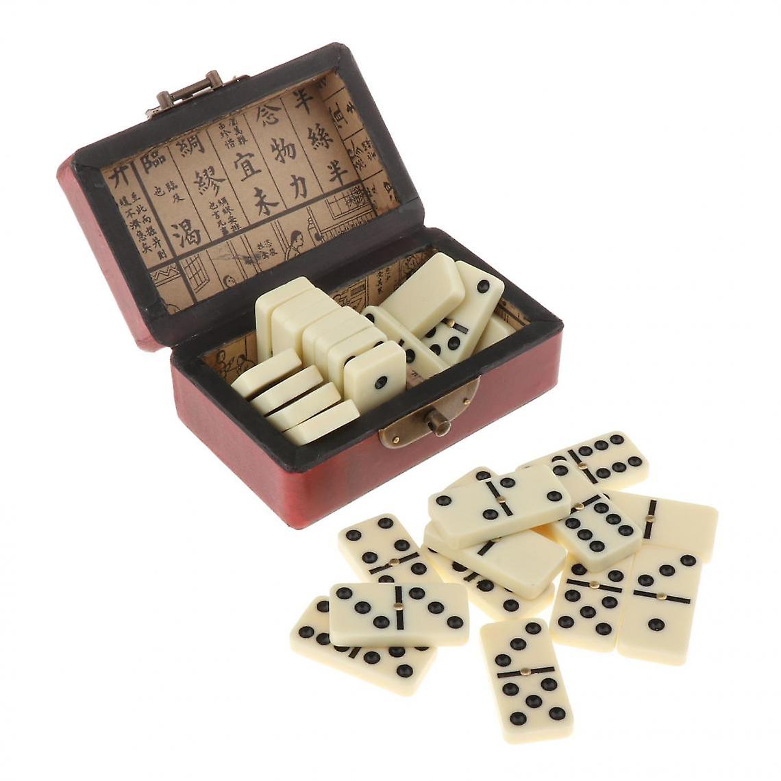 Professional Double Six 28 Piece Dominoes Set With Storage Box Wooden ...