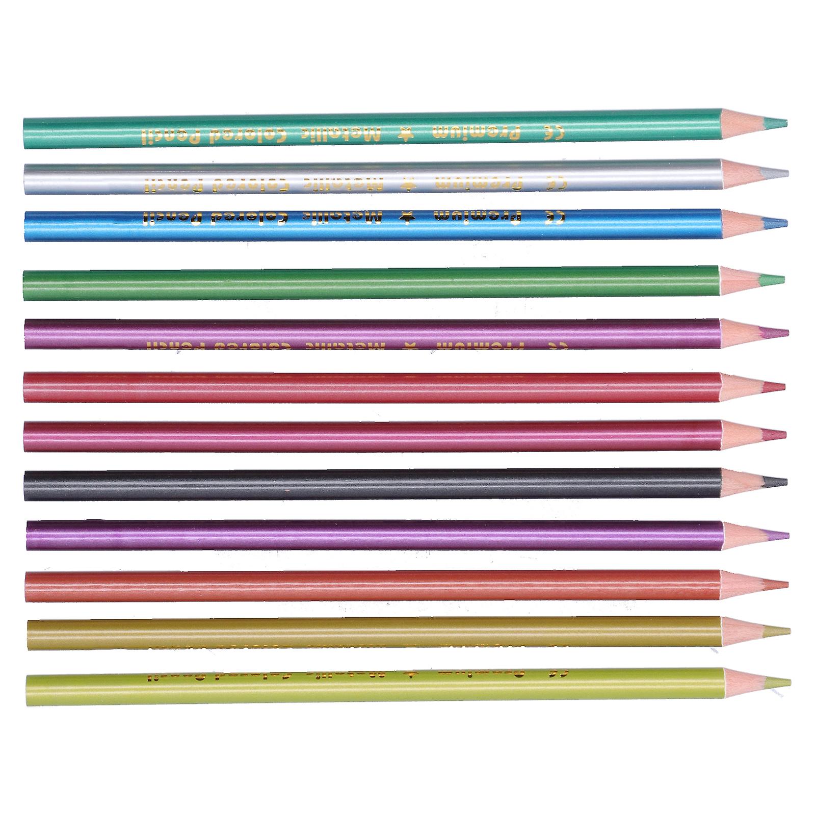 12Pcs Metallic or Fluorescent Colored Pencils - Sketch Graffiti ...