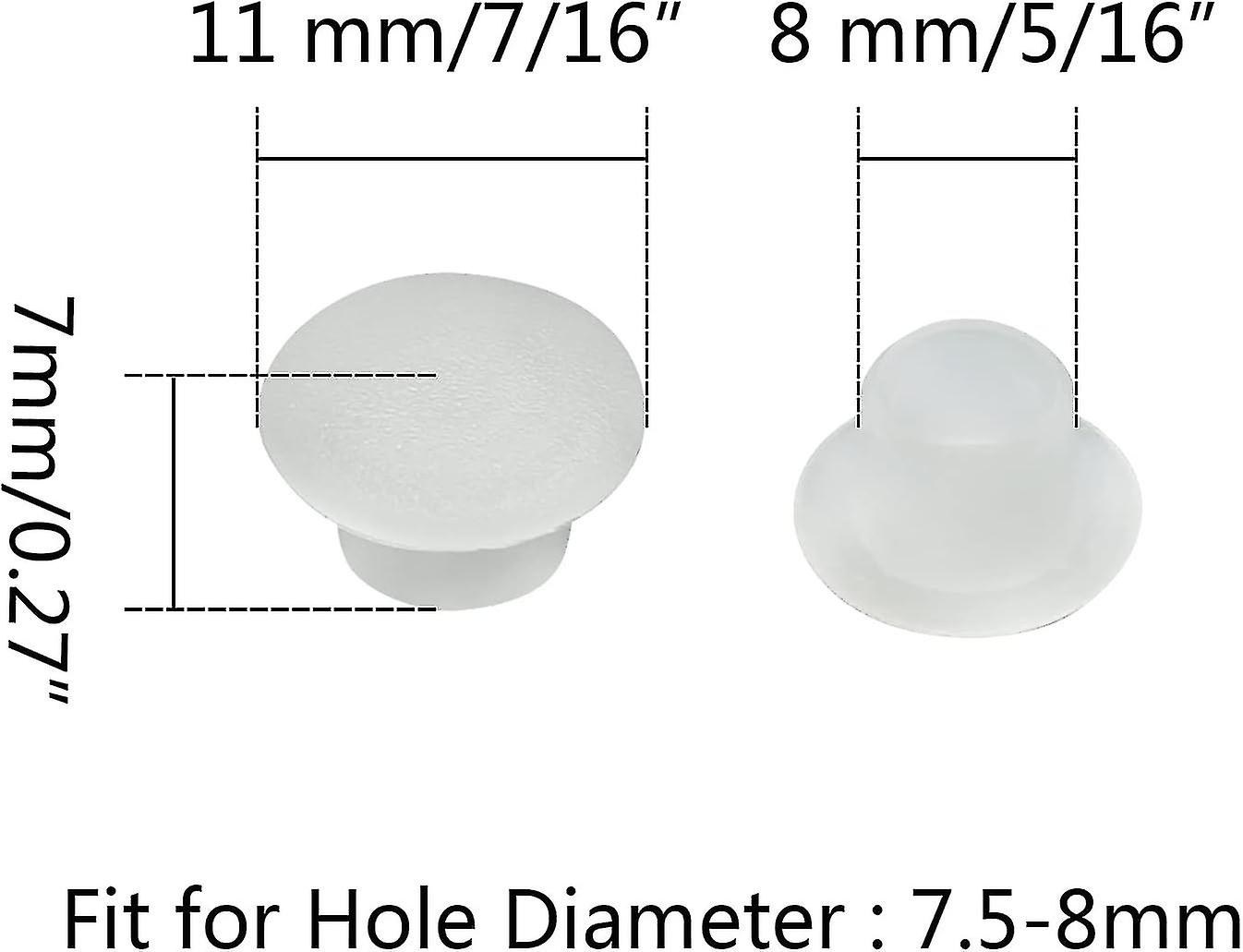 100pcs 8mm White Plastic Plugs - Hole Plugs Snap-in Locking | Fruugo UK