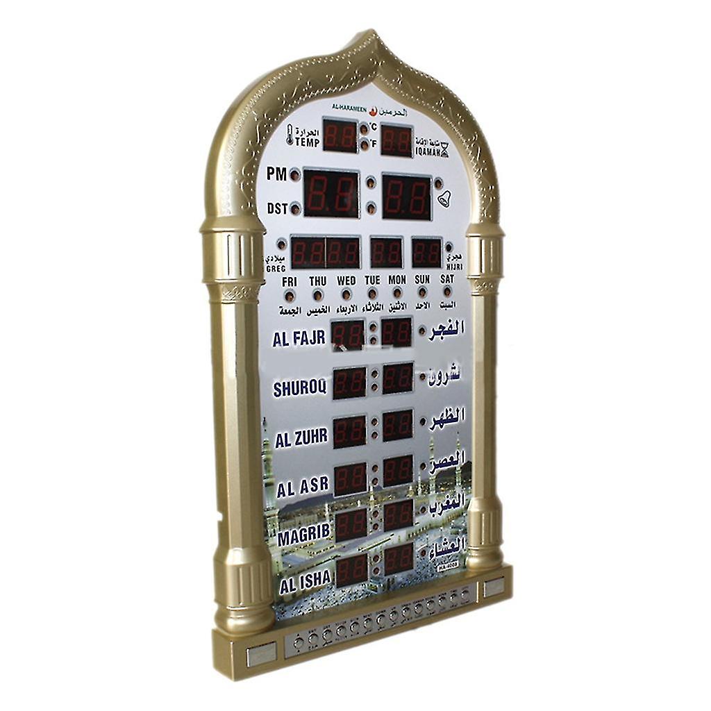 Ha-4008 Digital Azan Athan Prayer Led Wall Clock For Home Office Black ...