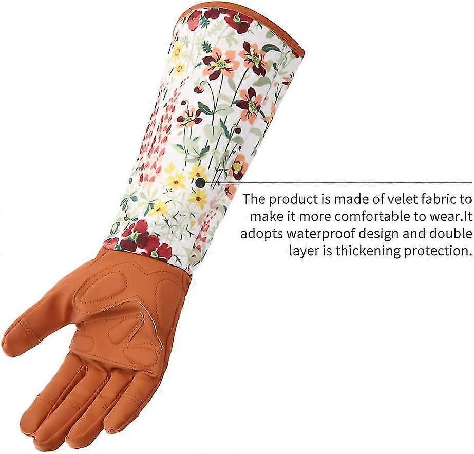 Gardening Rose Leather Gloves Women Extended Pro Gloves Rose Pruning ...