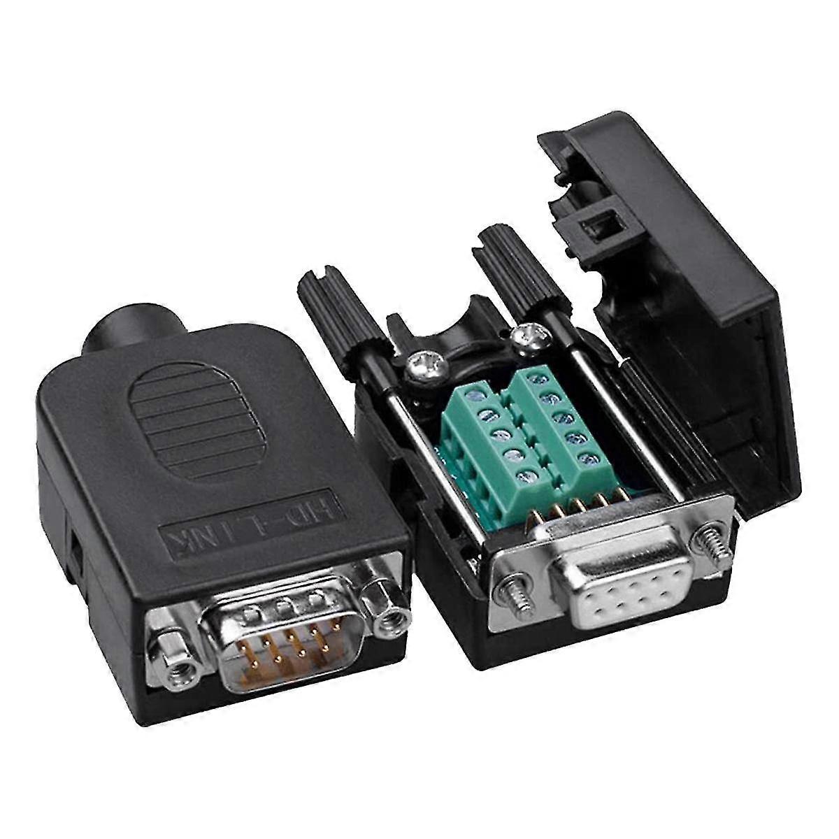 4pcs Db9 Female Breakout Connector,db9 Solderless Rs232 D-sub Serial To 9-pin Port Terminal ...