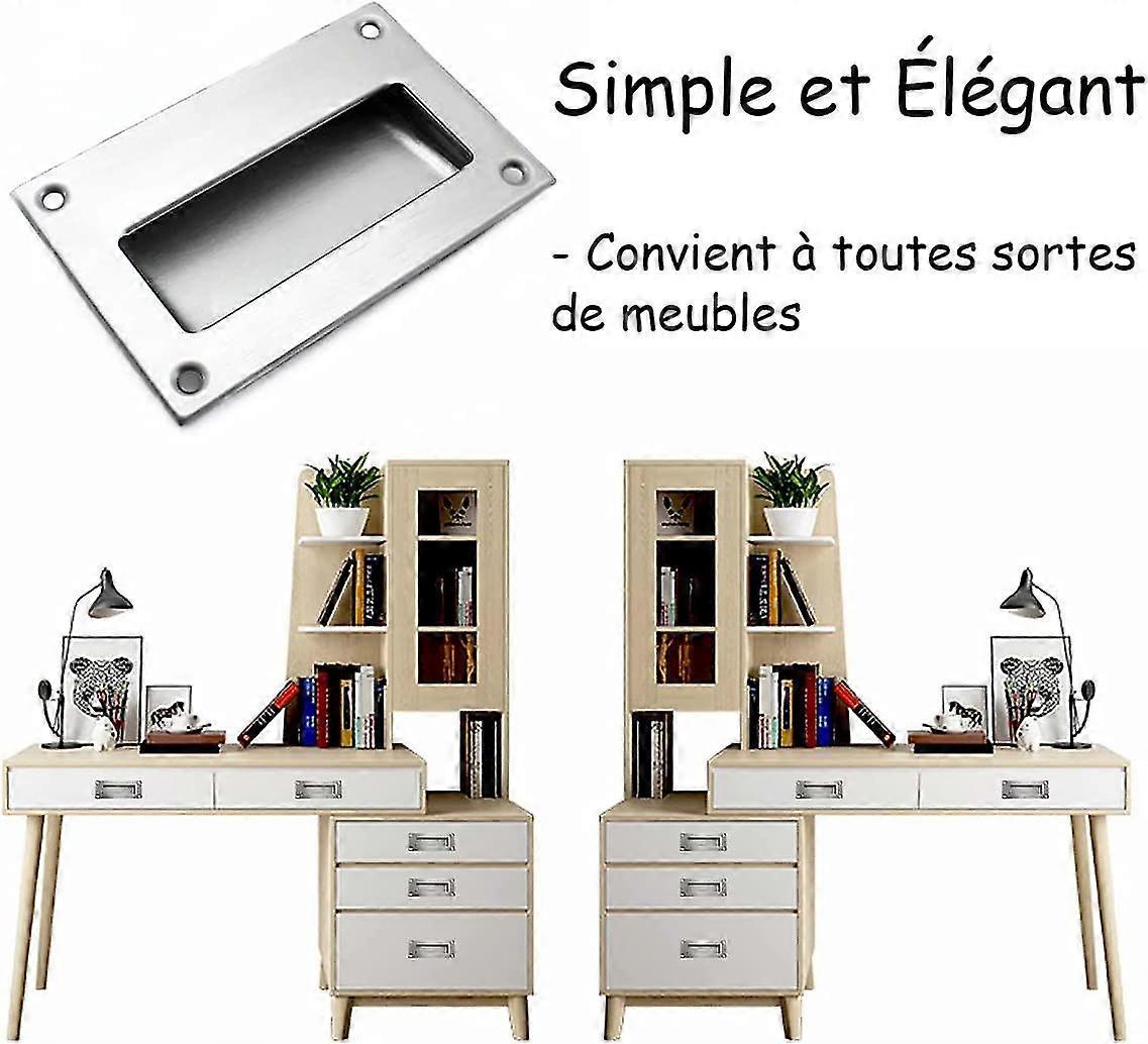 2 Pack Modern Stainless Steel Door Handle Hidden Recessed Cabinet Pull ...