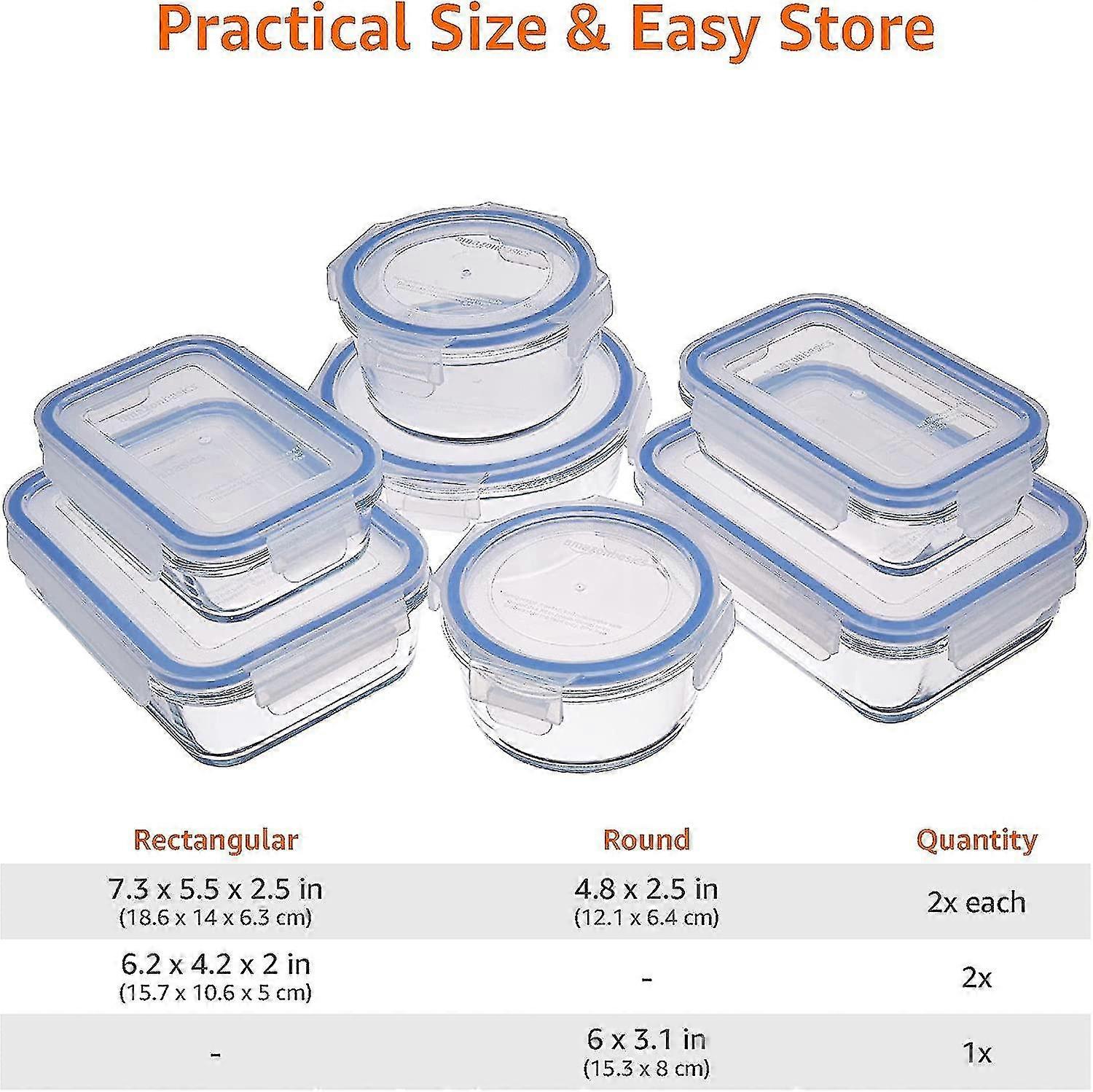 Airtight Food Storage Containers Set with BPA-Free and Lockable Plastic ...