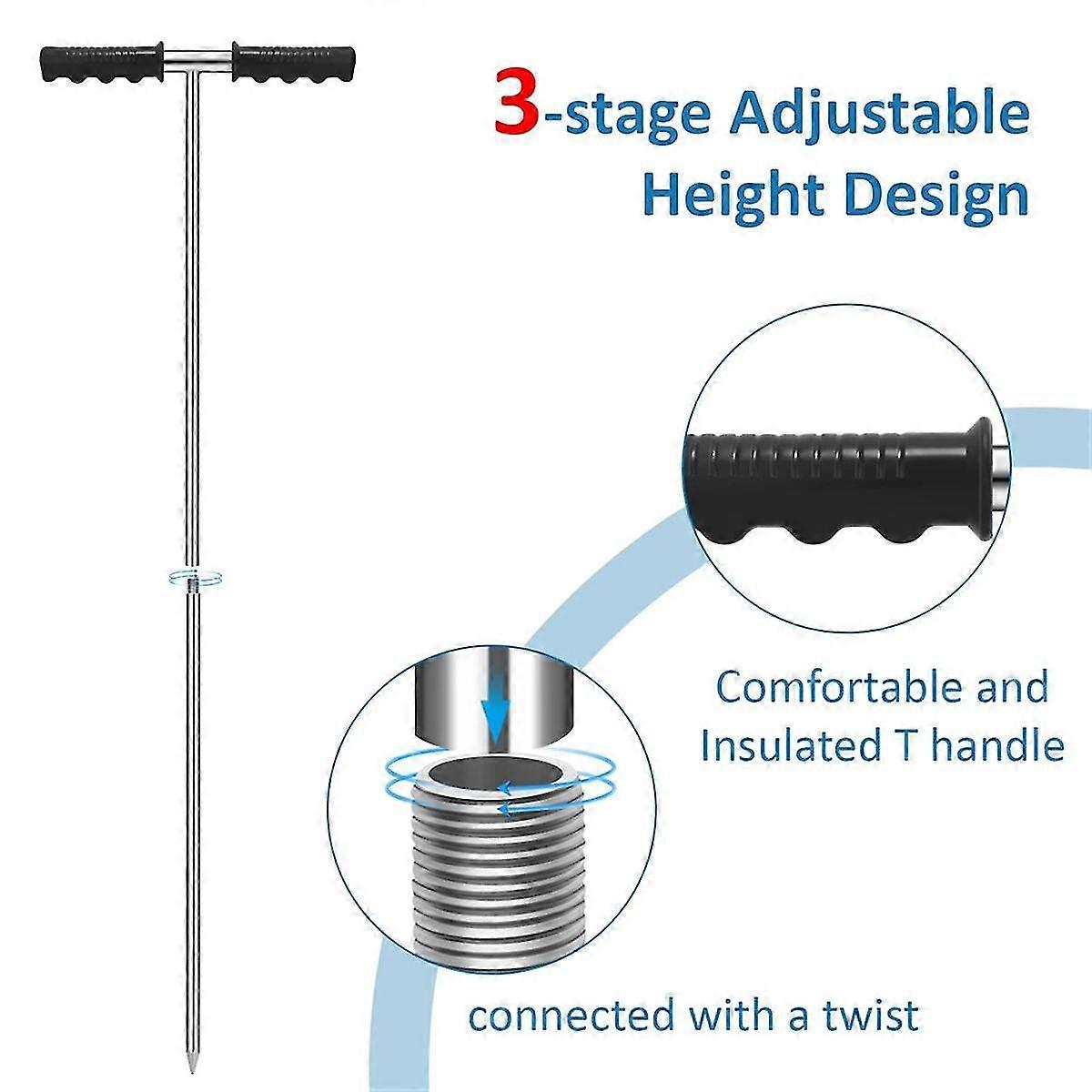 Stainless Steel Soil Probe, Adjustable Ground Rod Tool for Locating ...