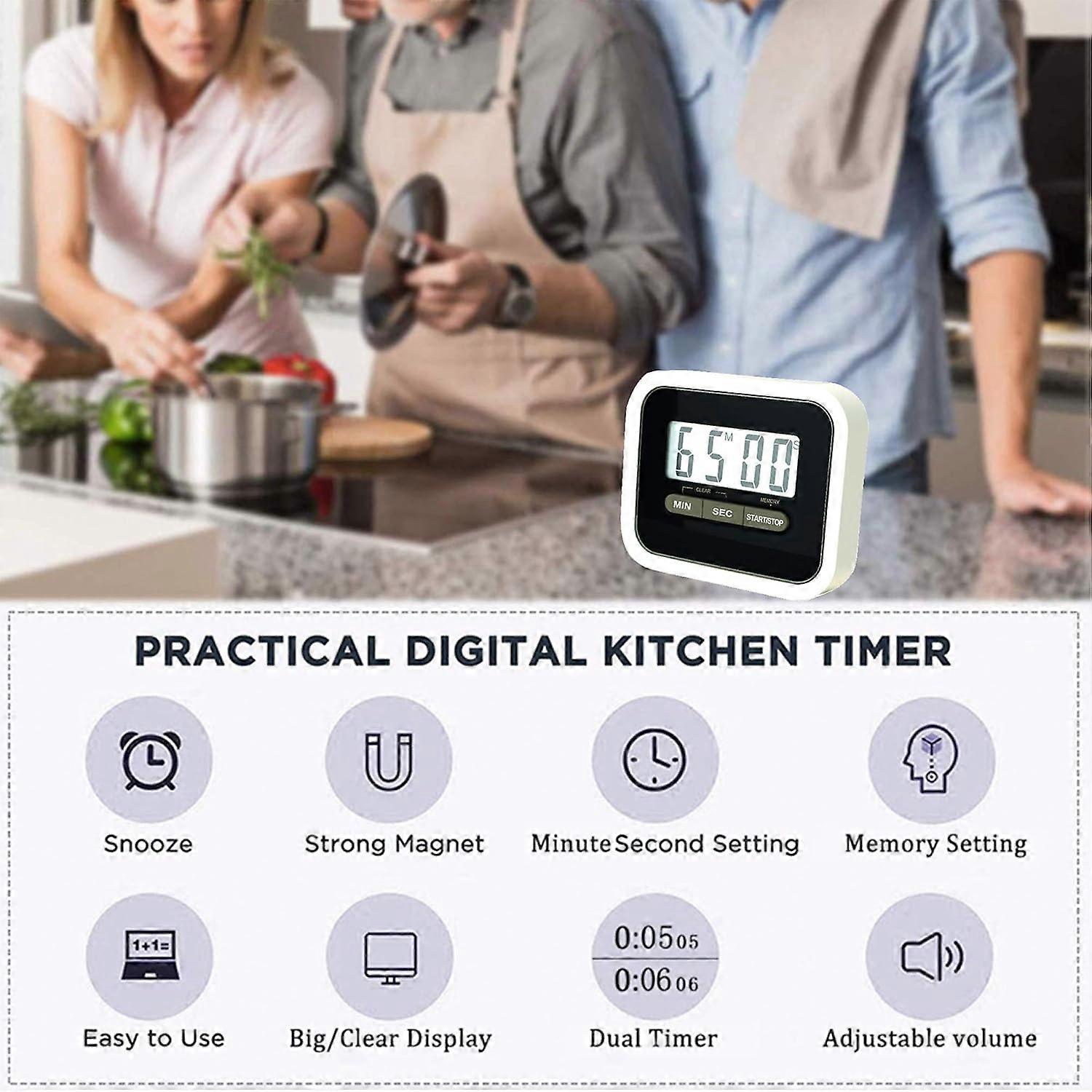 Digital Kitchen Timers for Cooking Big Digit Visual Countdown Silent ...