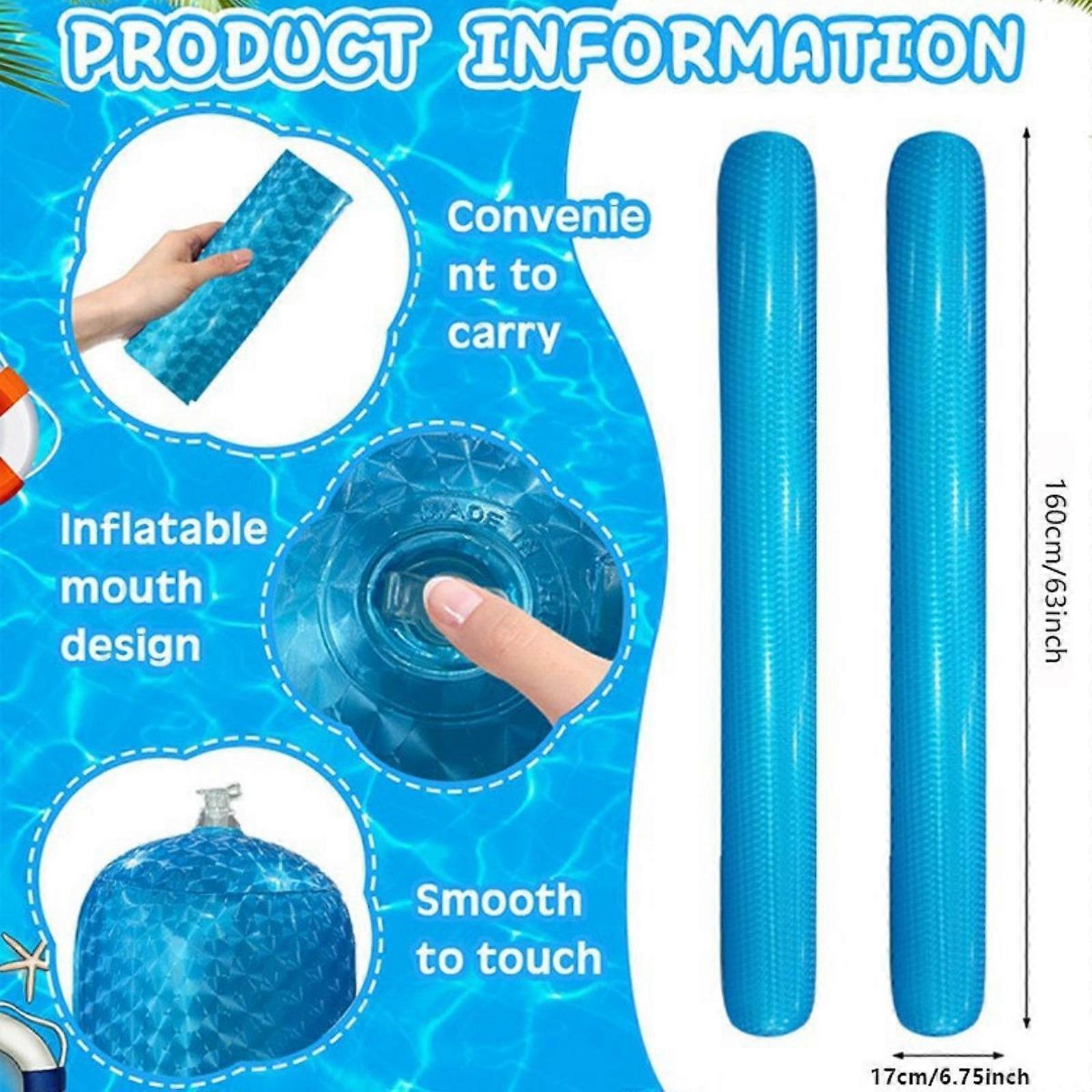 Inflatable Pool Noodle Floats Beach Beginner Lake Float Swimming Pool Noodle Blue | Fruugo UK
