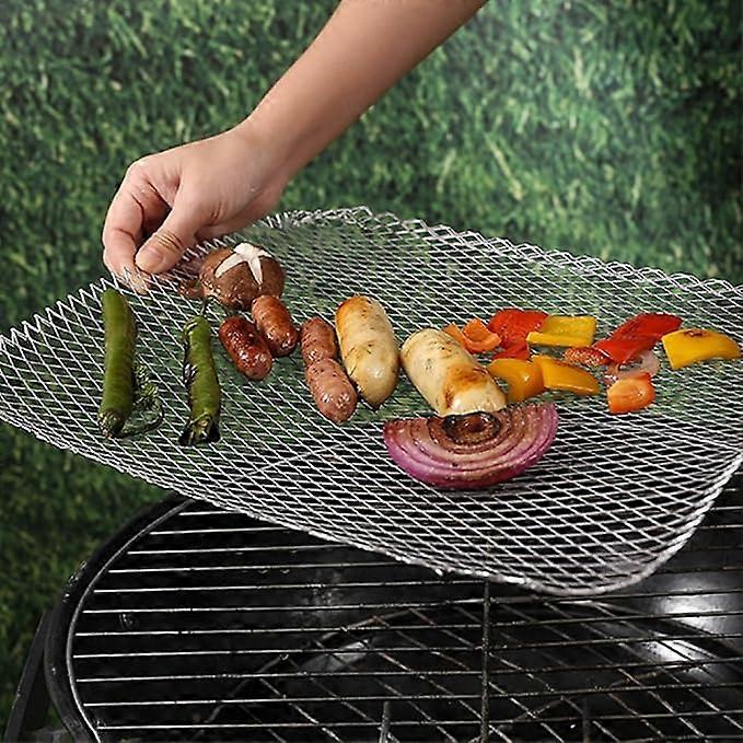 BBQ Grill Mesh Mat, 10pcs Non Stick Disposable Grill Topper Broiler ...