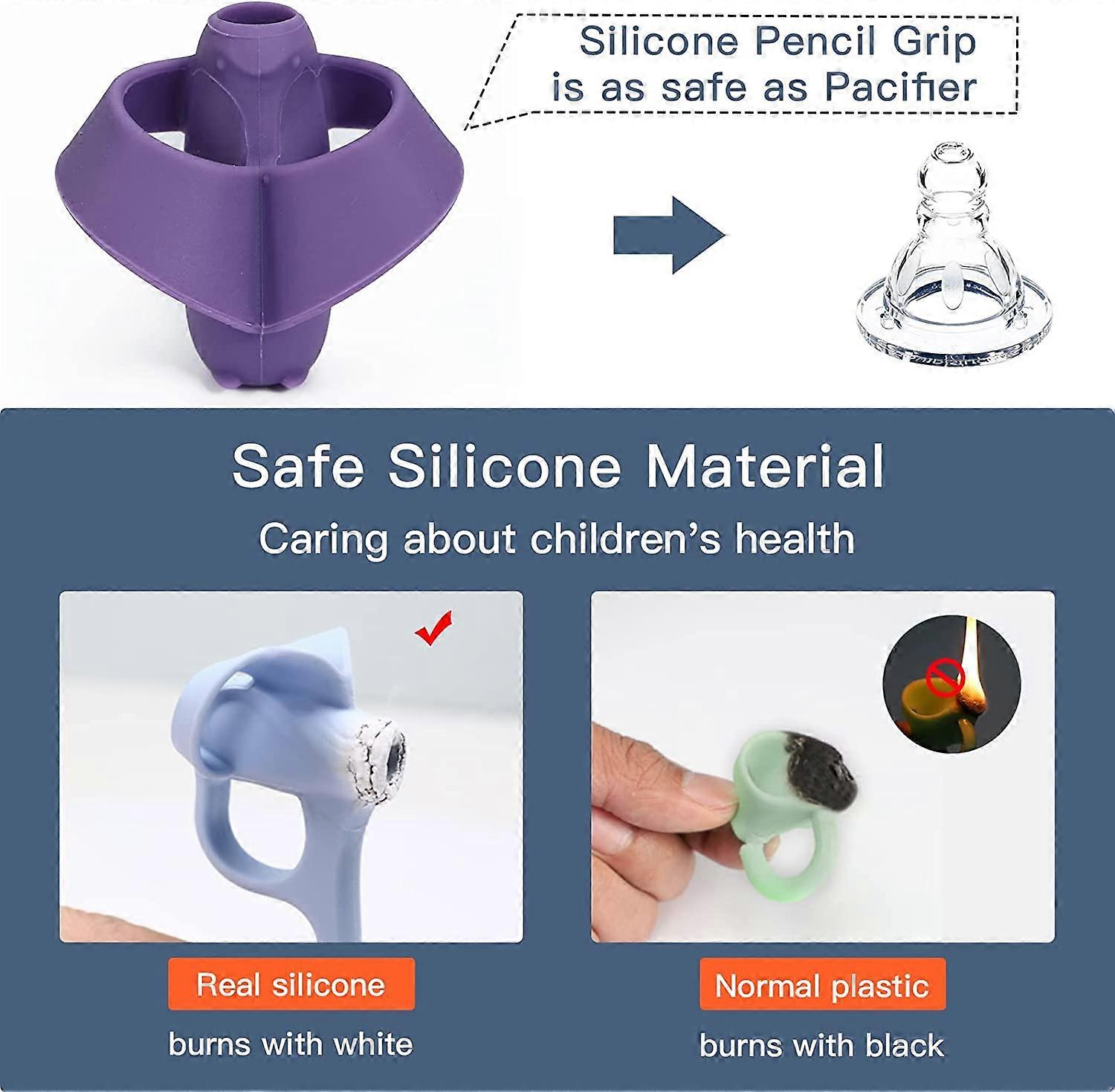 Pencil Grips for Kids Handwriting Ergonomic 5 Fingers Pencil Grippers ...