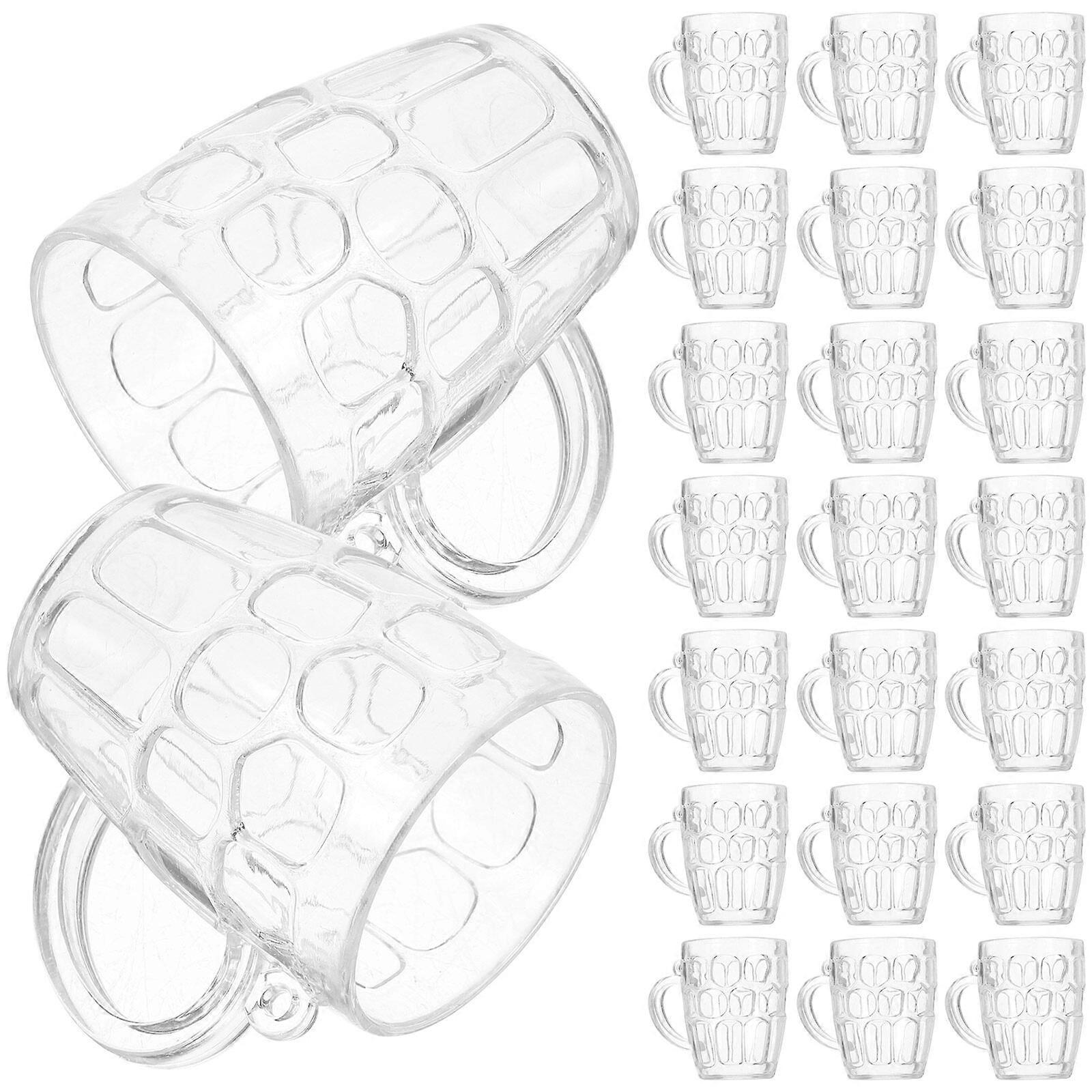 50pcs Mini Plastic Beer Mugs Clear Beer Mugs Models Miniature Beer Mug ...