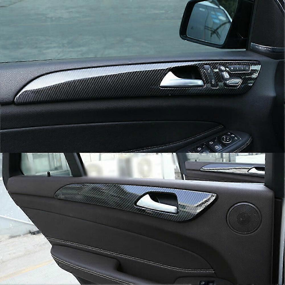 4pcs Carbon Fiber Car Interior Door Handle Panel Cover Trim Strip for ...