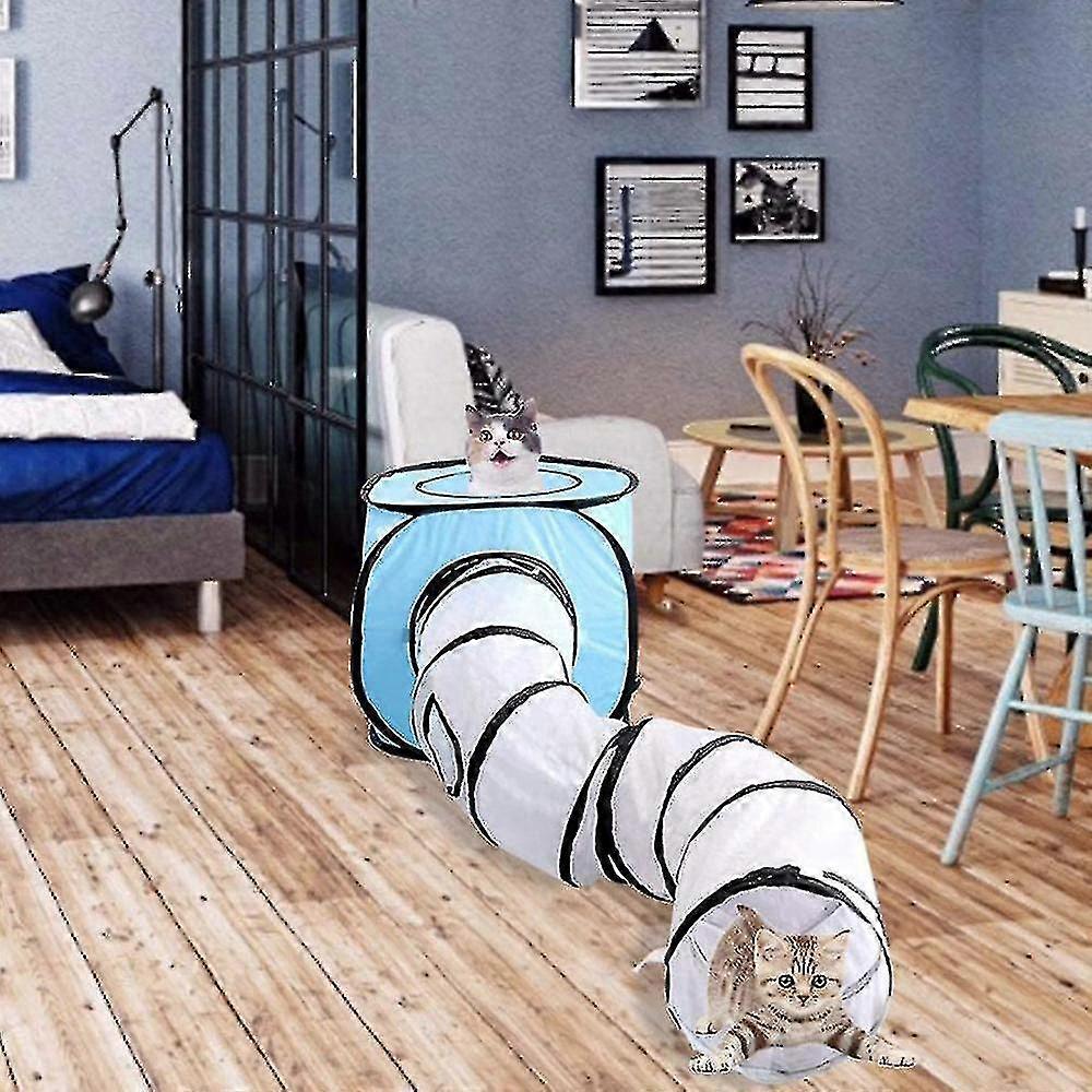 Cat Toy Tunnel And Cubes Bundle Interactive Crinkle Collapsible Tube ...