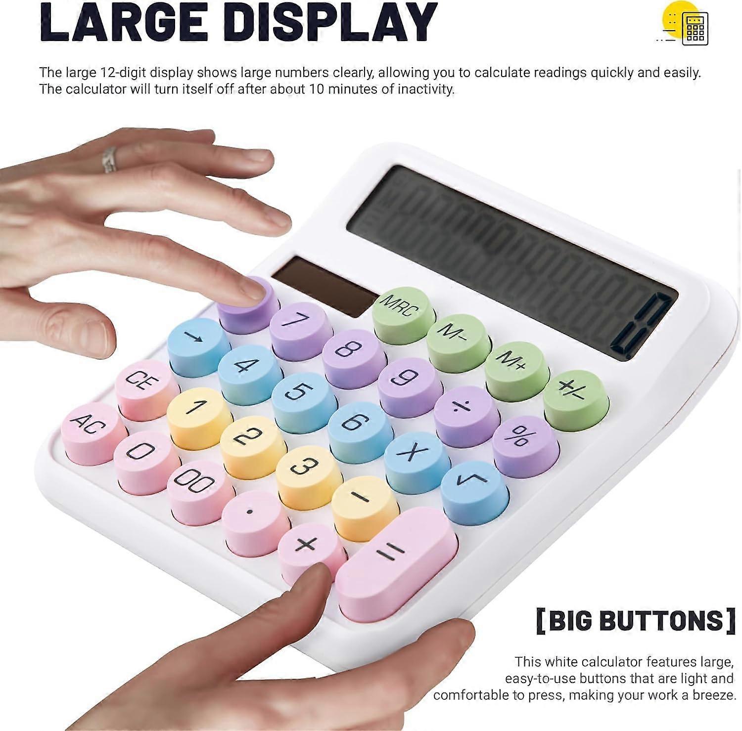 Desktop Calculator Cute Candy Color - 12 Digit Standard Basic ...