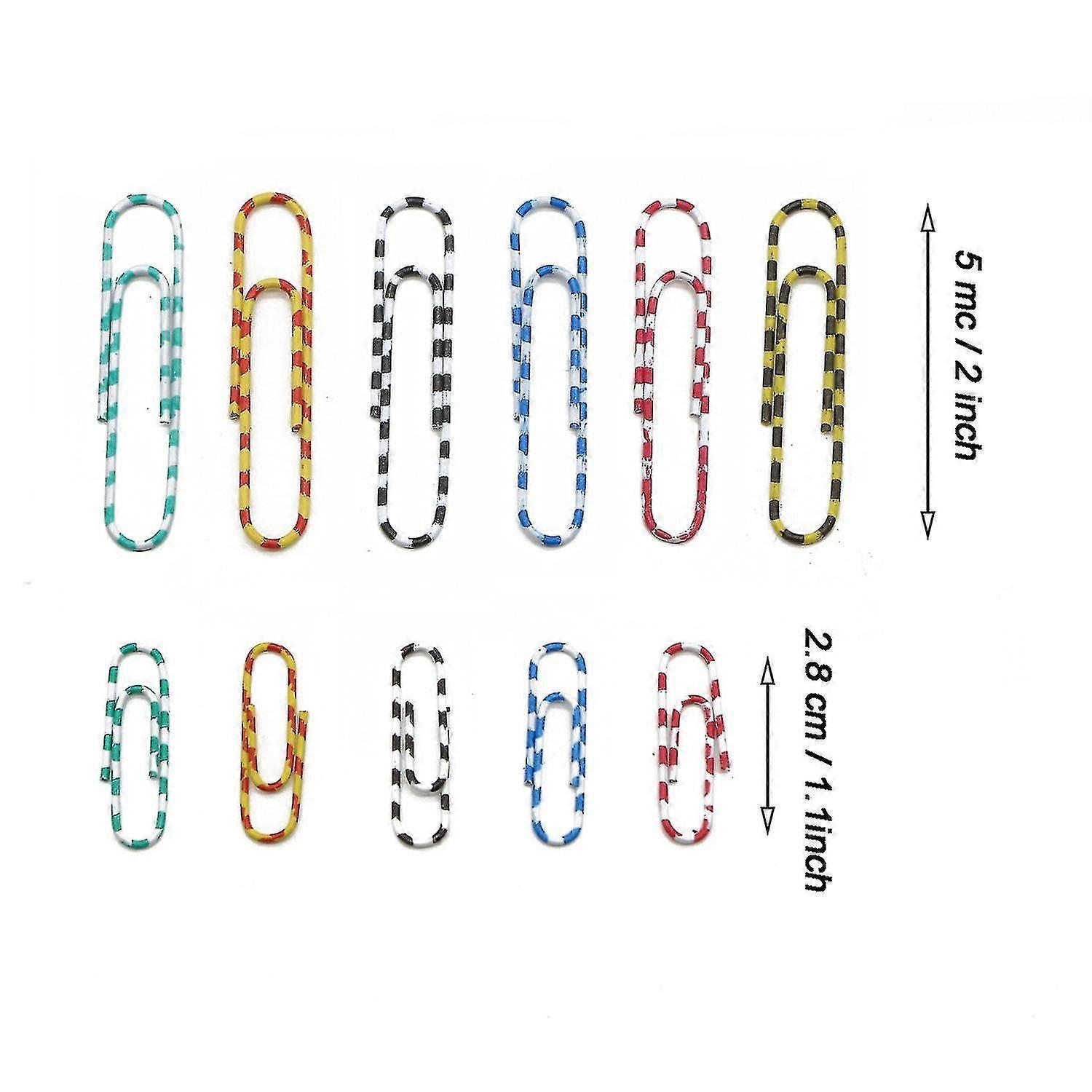 Paper Clips, 450 Pieces Colorful Striped Paperclips, Medium 28mm And ...