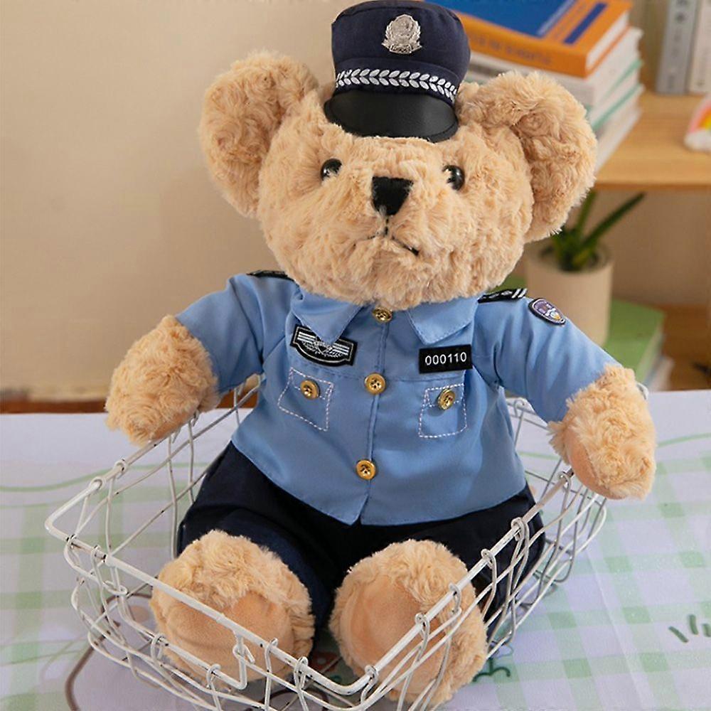 Police Teddy Bear Plush Bear Toy Stuffed Animal Furry Traffic Officer ...