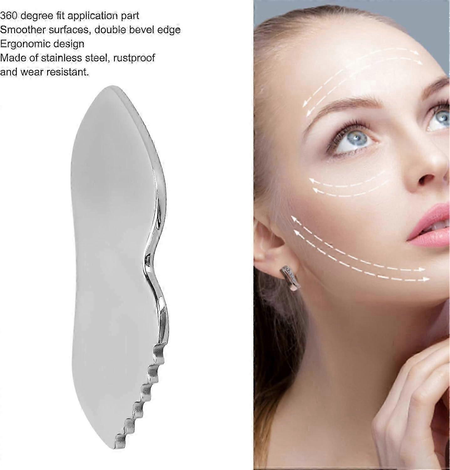 Gua Sha Facial Tool, Stainless Steel Gua Sha with Comb Teeth for Body ...