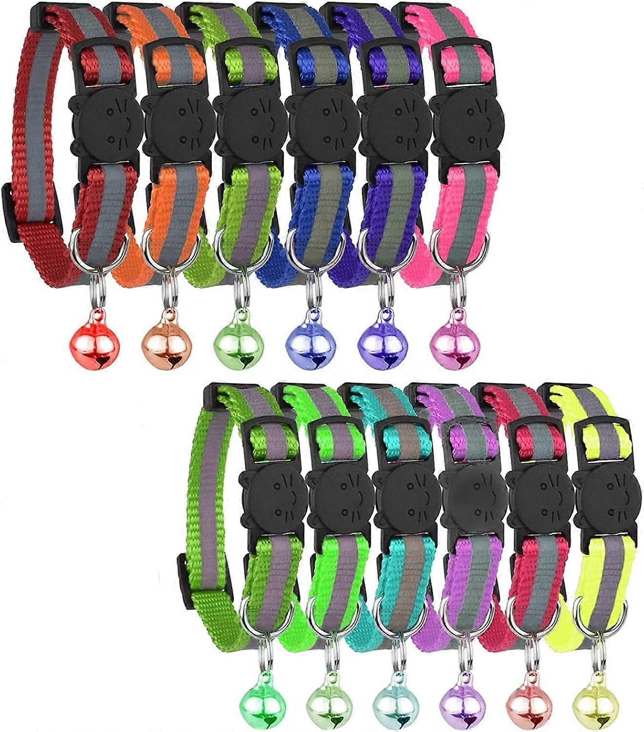 Cat Collars Quick Release,Reflective Cat Collars with Bells and Safety ...