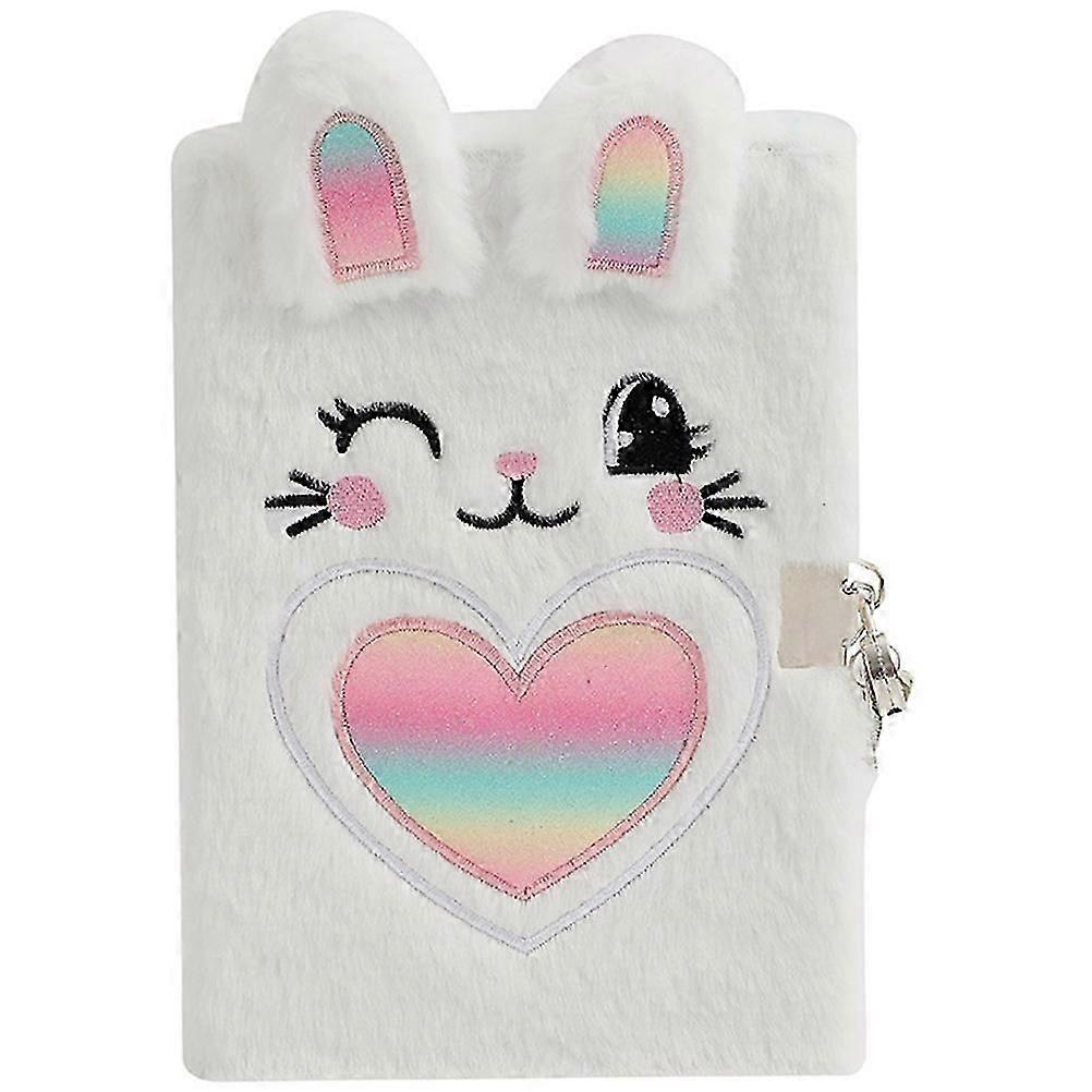 Plush Cover Notebook Fluffy Notebook Plush Diary with Lock Portable ...