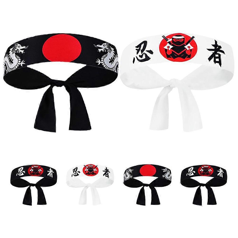 6pcs Ninja Headband Japanese Hachimaki Headband For Karate Sushi ...