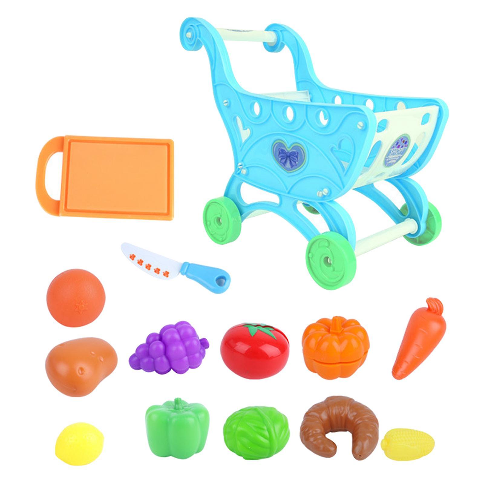 14pcs Shopping Trolley Cart Supermarket Trolley Toys Basket For Toddler ...
